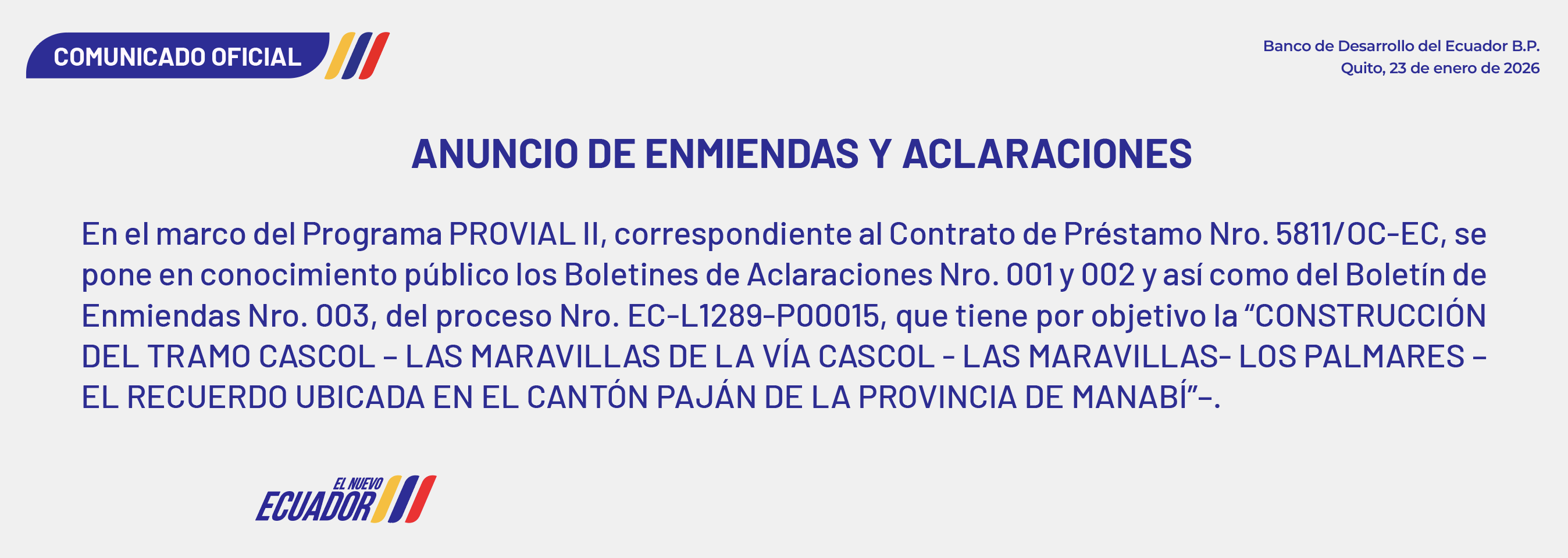 Banco de Desarrollo del Ecuador B.P - Inicio - BDE